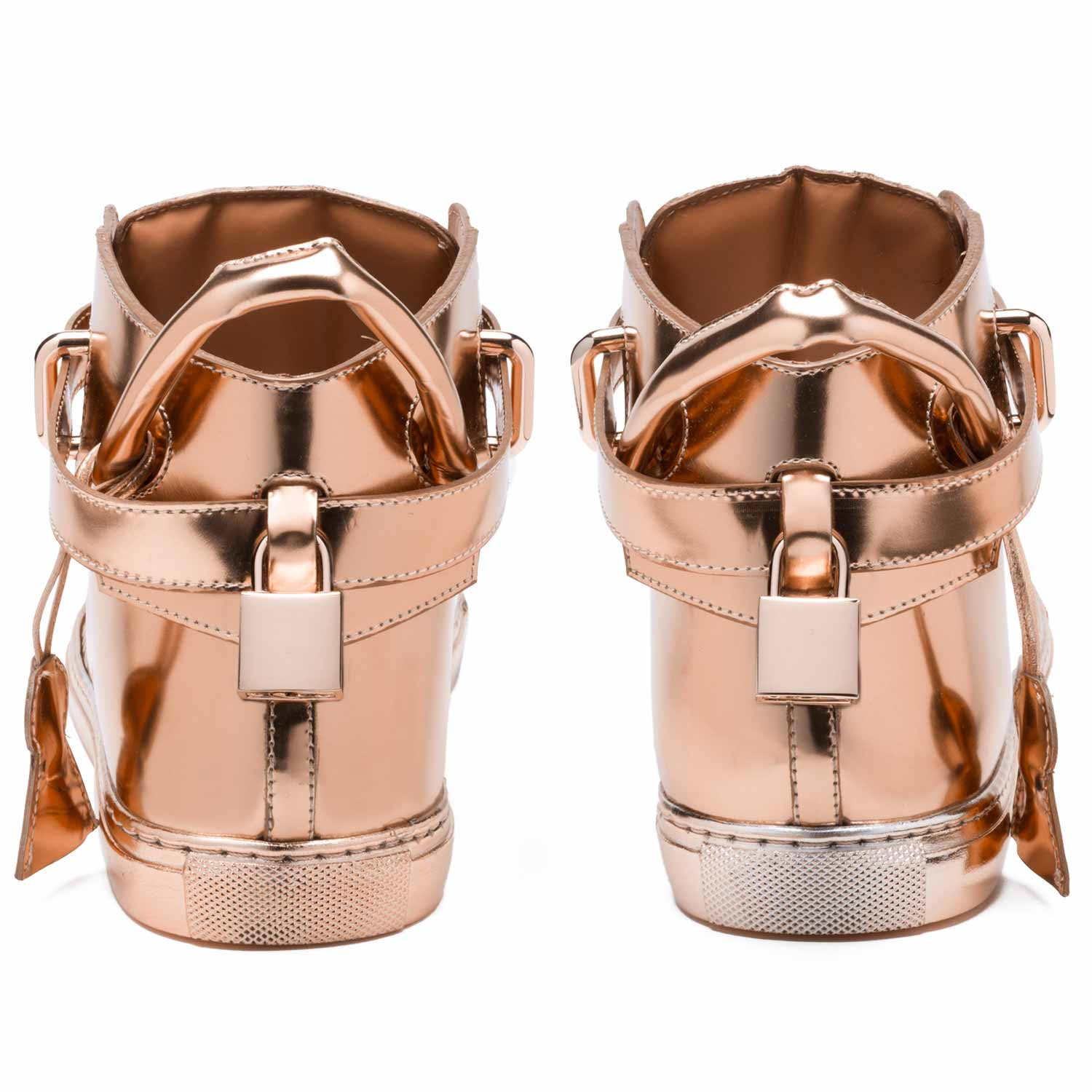 Buscemi 100mm High Top Rose Gold Sneaker